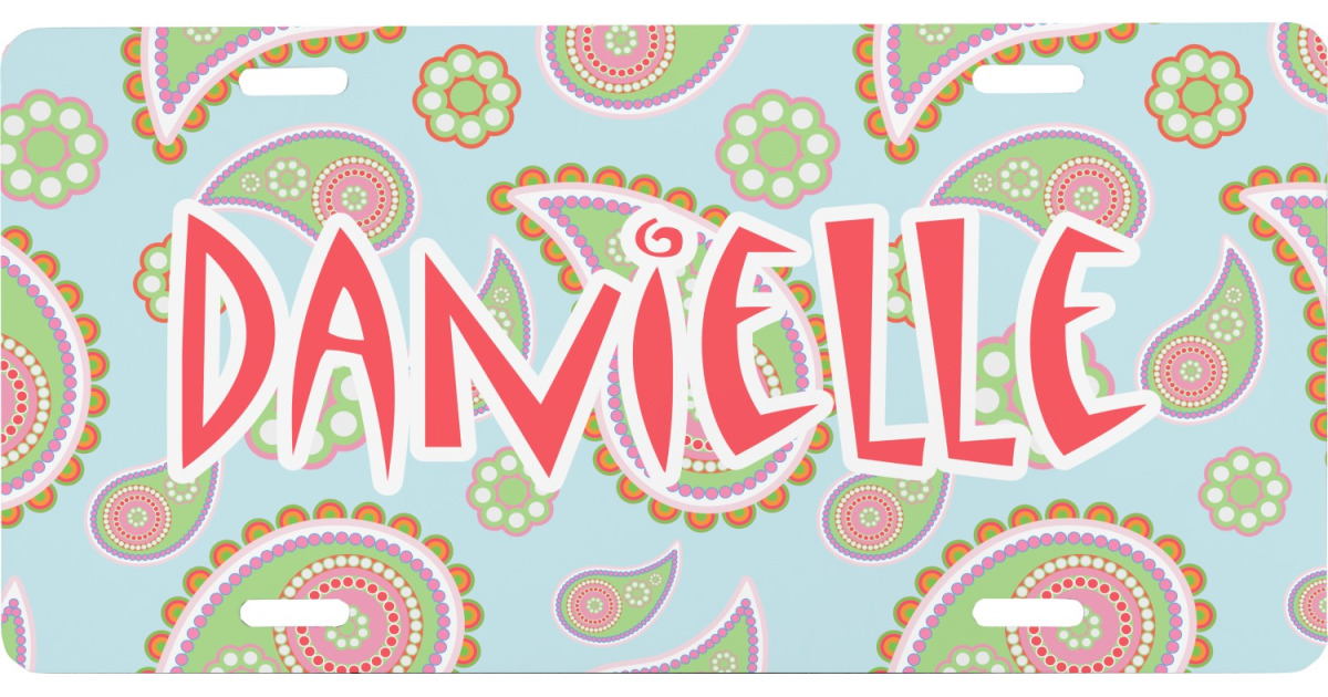Custom Blue Paisley Front License Plate (Personalized) | YouCustomizeIt