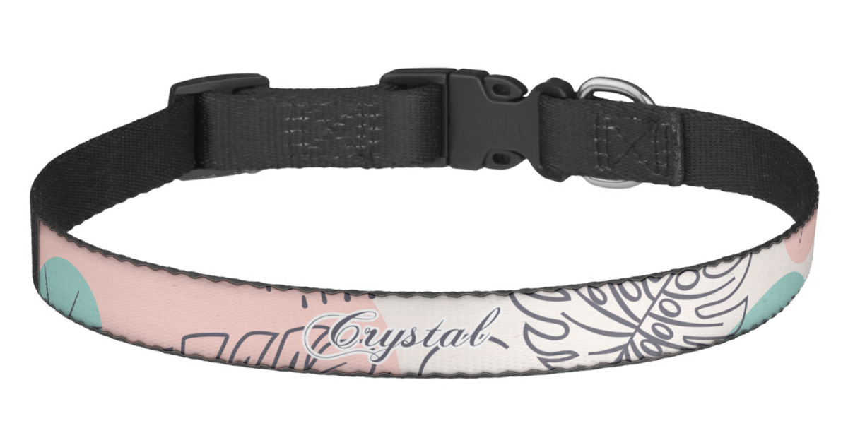 Custom Coconut and Leaves Deluxe Dog Collar (Personalized) | YouCustomizeIt