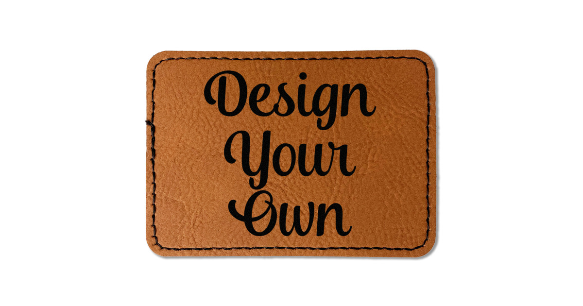 Custom Faux Leather Iron On Patches - Rectangle | Design & Preview ...