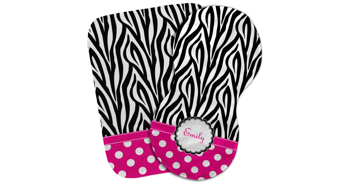 Custom Zebra Print & Polka Dots Burp Cloth (Personalized) | YouCustomizeIt