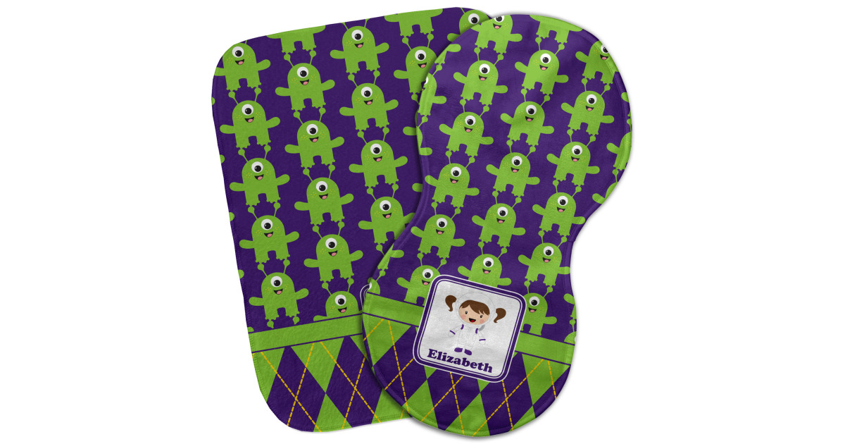 Custom Astronaut, Aliens & Argyle Burp Cloth (Personalized ...