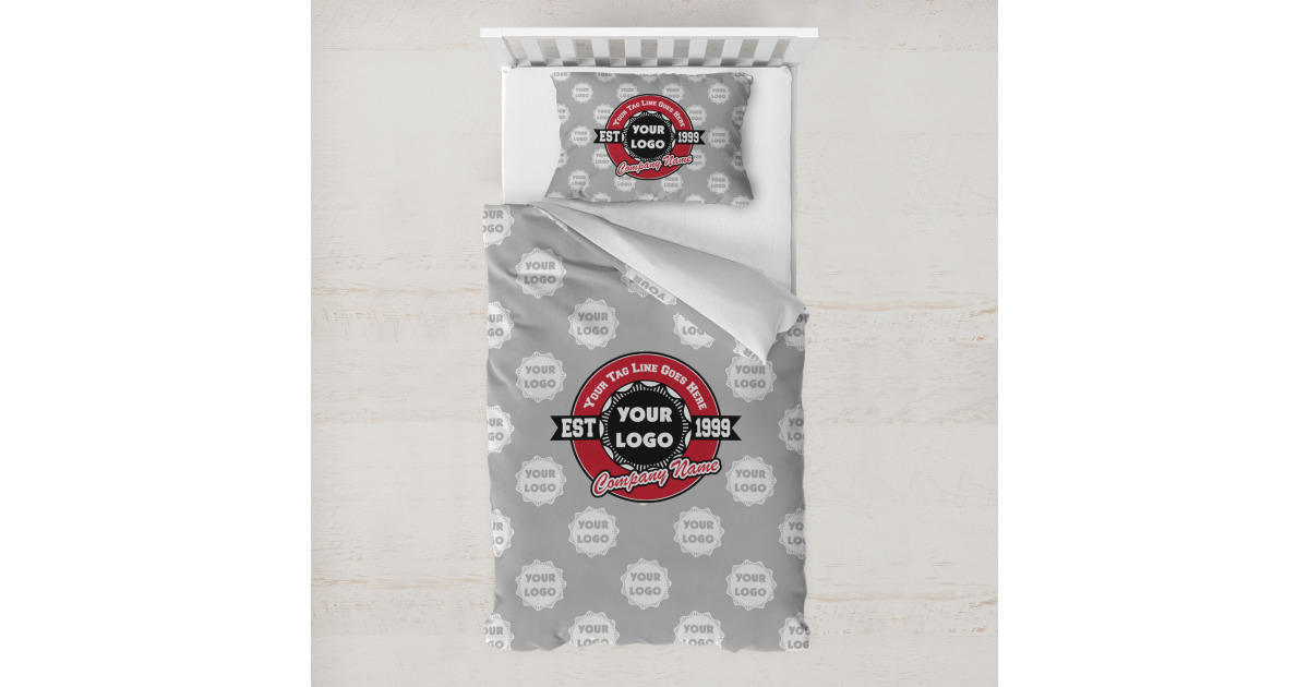 Custom Logo & Tag Line Toddler Bedding w/ Logos | YouCustomizeIt