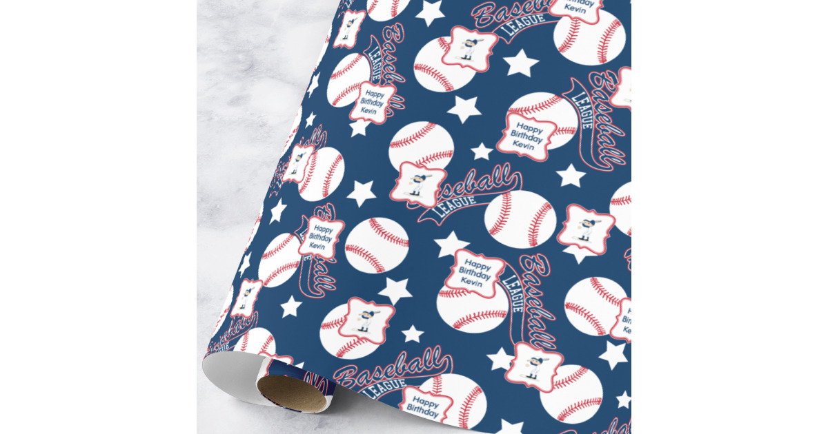 Custom Baseball Wrapping Paper Roll - Large (Personalized) | YouCustomizeIt