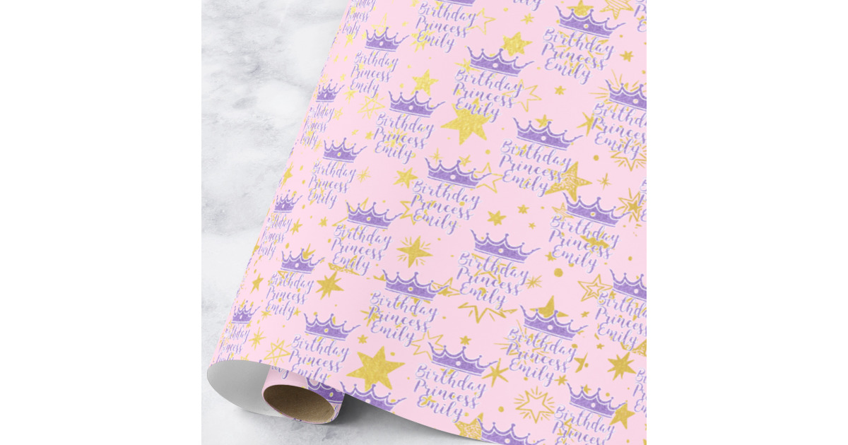 Custom Birthday Princess Wrapping Paper Roll - Large (Personalized ...