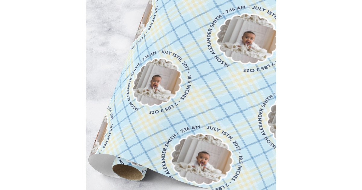 Custom Baby Boy Photo Wrapping Paper Roll - Large | YouCustomizeIt