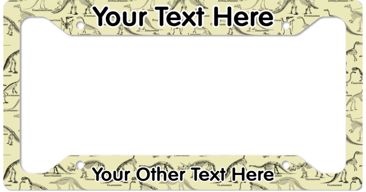 Custom Dinosaur Skeletons License Plate Frame - Style A (Personalized ...