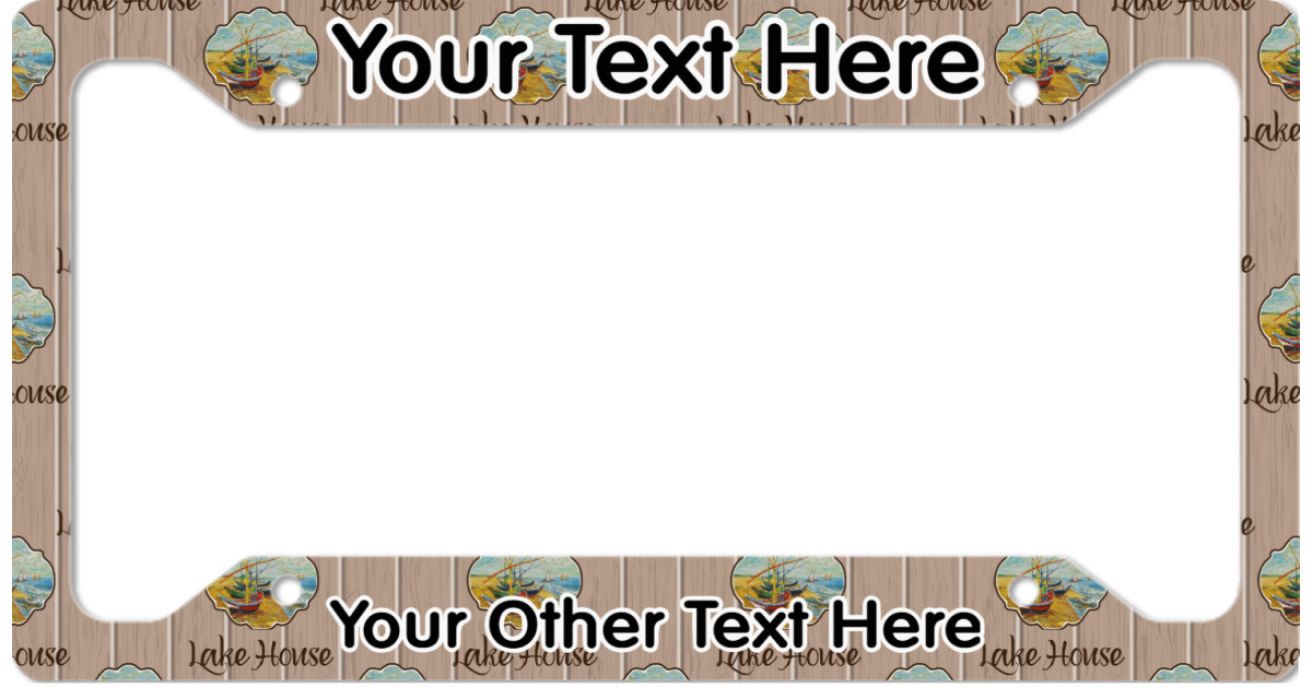 Custom Lake House License Plate Frame - Style A (Personalized ...