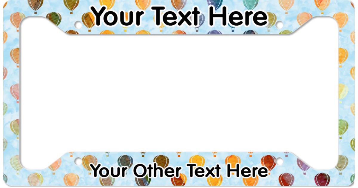Custom Watercolor Hot Air Balloons License Plate Frame - Style A ...