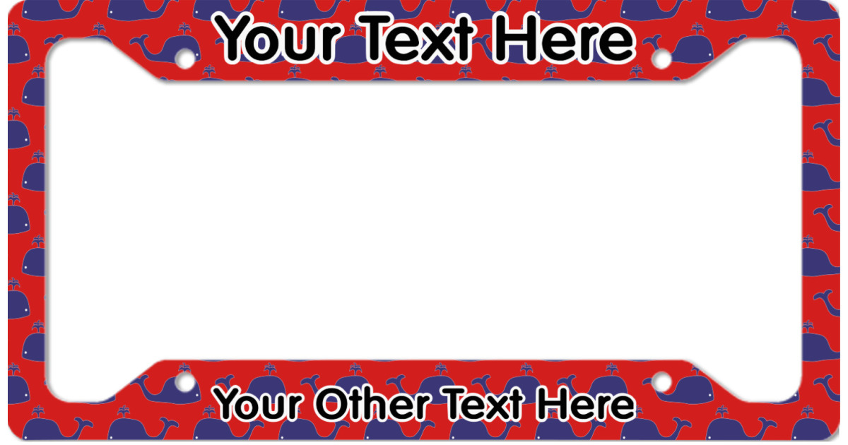 Custom Whale License Plate Frame - Style A (Personalized) | YouCustomizeIt
