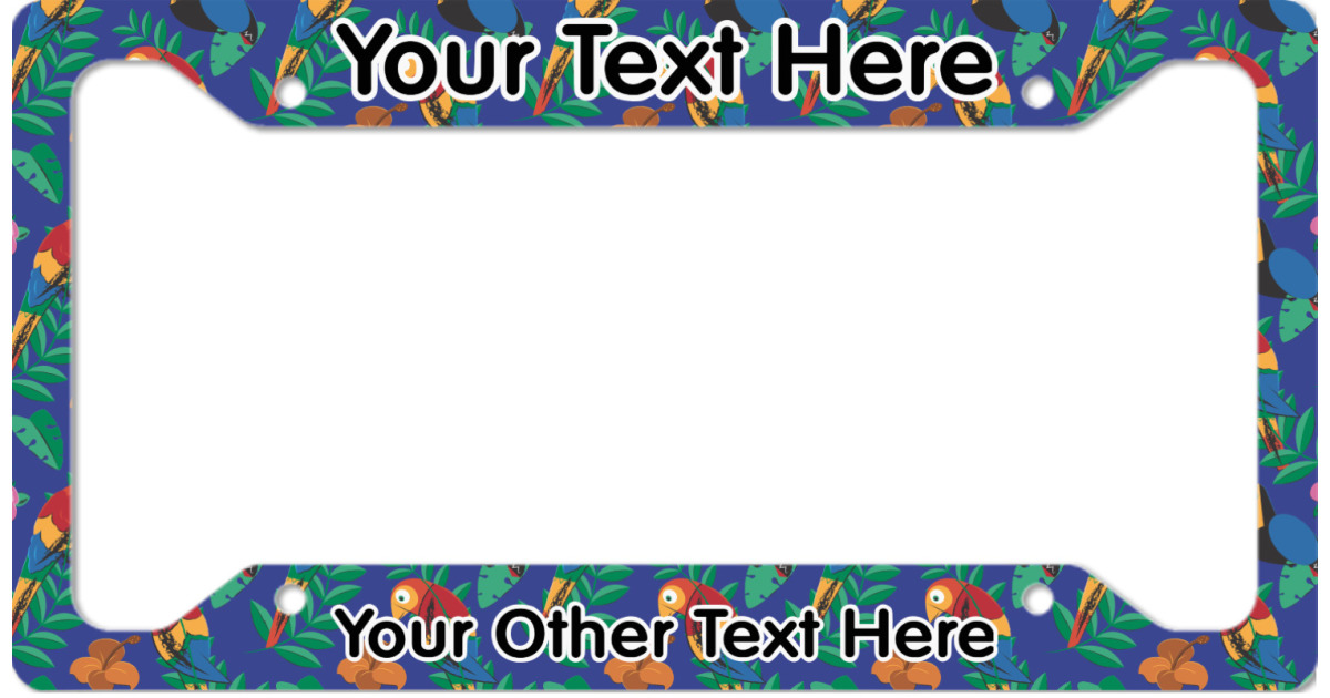Custom Parrots & Toucans License Plate Frame - Style A (Personalized ...
