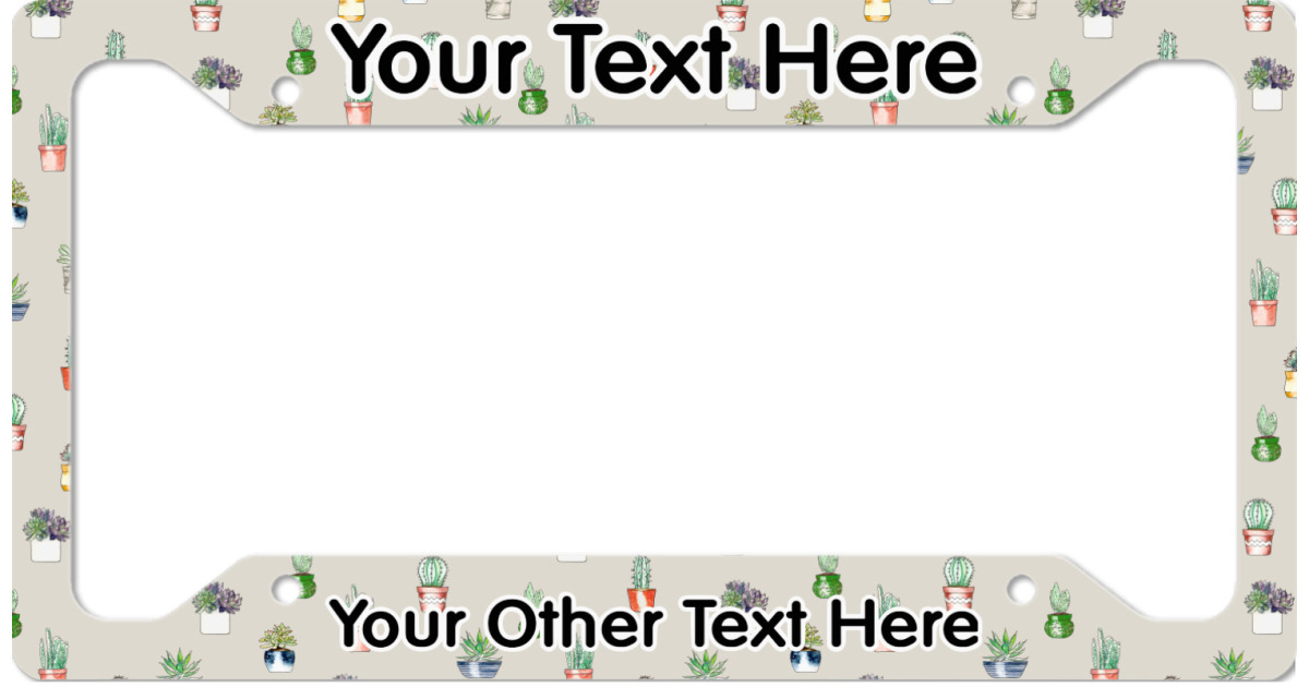 Custom Cactus License Plate Frame - Style A (Personalized) | YouCustomizeIt