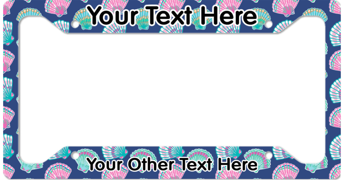 Custom Preppy Sea Shells License Plate Frame - Style A (Personalized ...