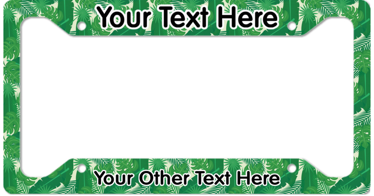 Custom Tropical Leaves #2 License Plate Frame - Style A (Personalized ...