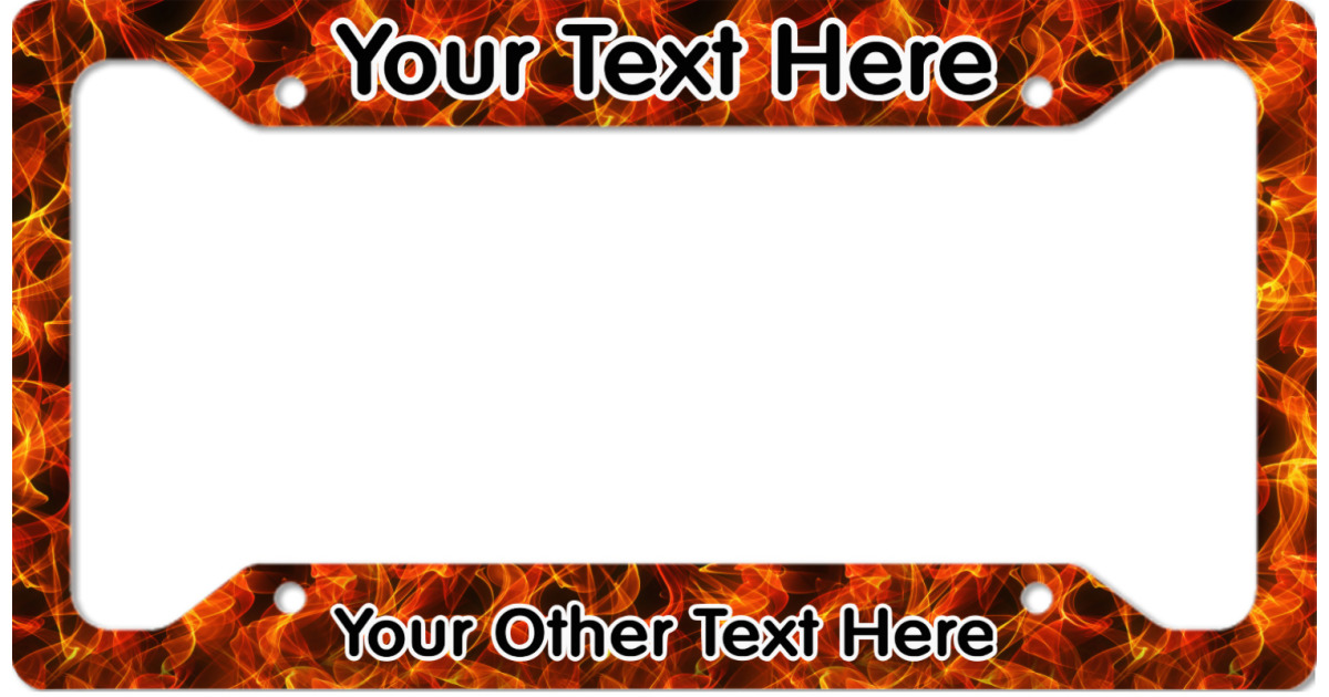 Custom Fire License Plate Frame - Style A (Personalized) | YouCustomizeIt