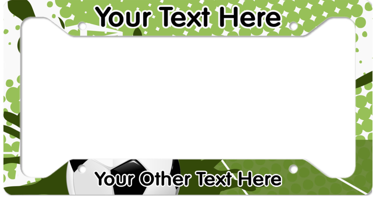 Custom Soccer License Plate Frame - Style A (Personalized) | YouCustomizeIt