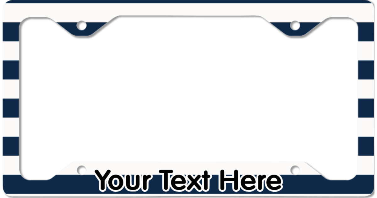 Custom Horizontal Stripe License Plate Frame - Style C (Personalized ...