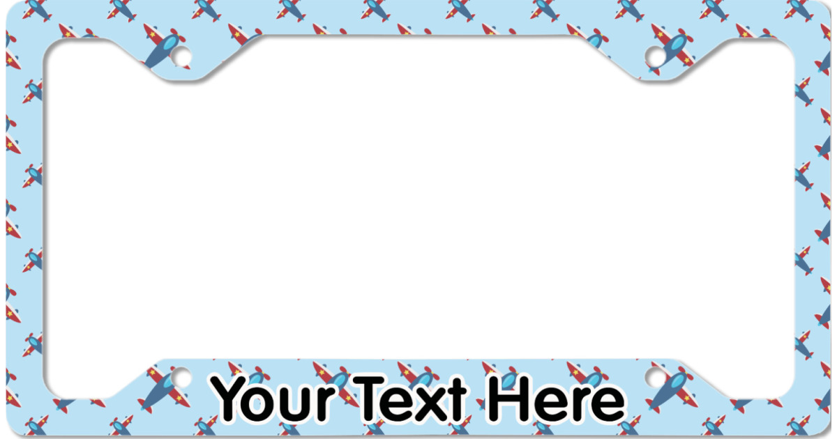 Custom Airplane Theme License Plate Frame - Style C (Personalized ...