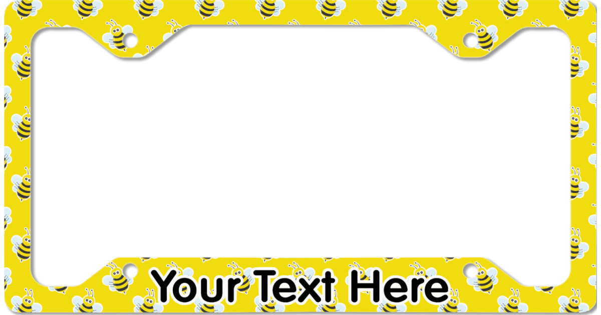 Custom Buzzing Bee License Plate Frame - Style C (Personalized ...