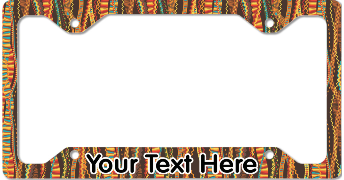 Custom Tribal Ribbons License Plate Frame - Style C (Personalized ...