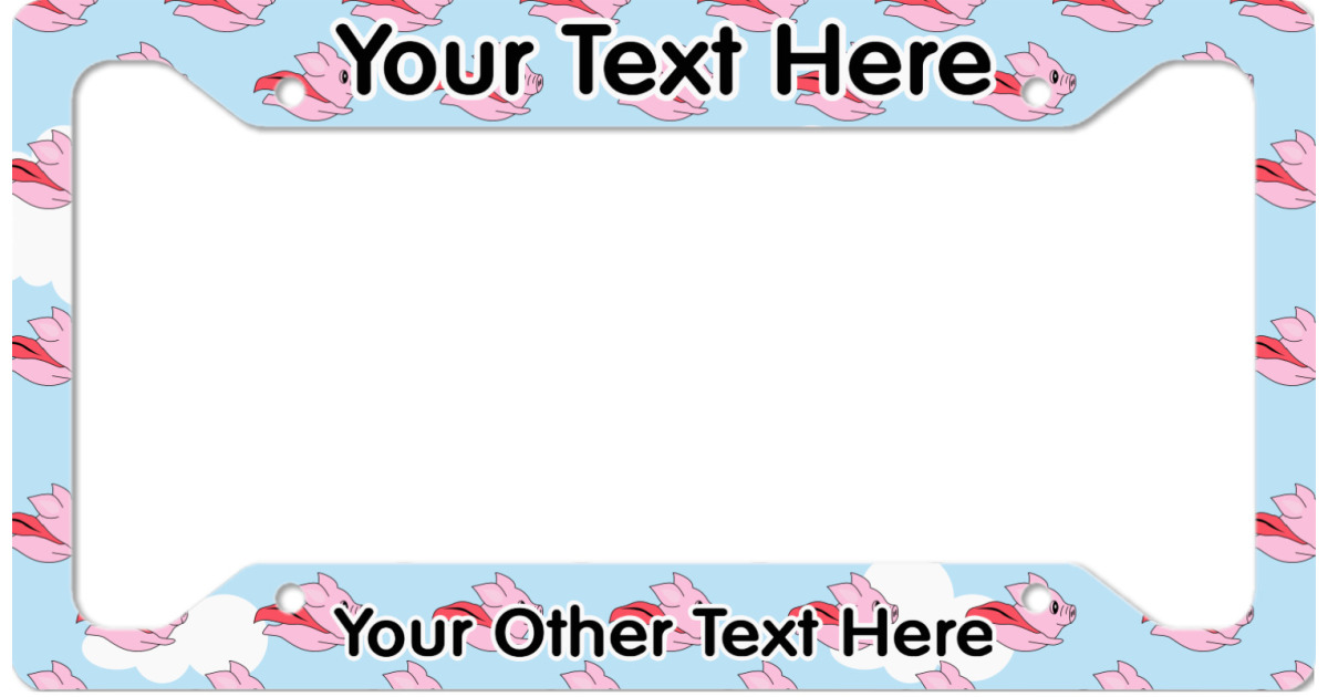 Custom Flying Pigs License Plate Frame (Personalized) | YouCustomizeIt