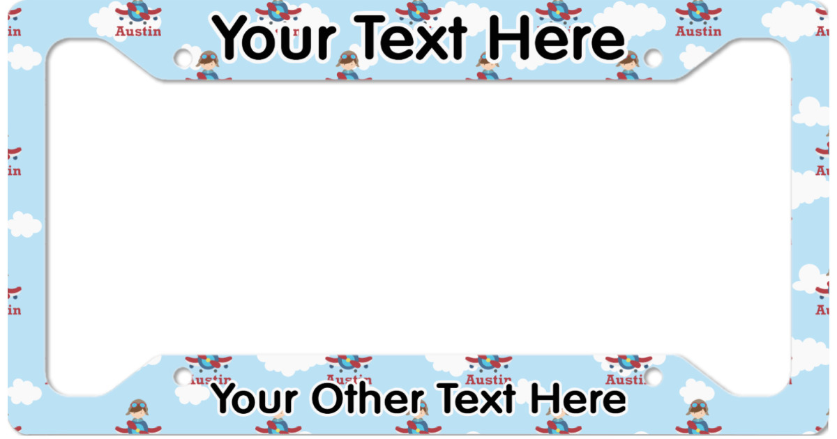 Custom Airplane & Pilot License Plate Frame (Personalized) | YouCustomizeIt