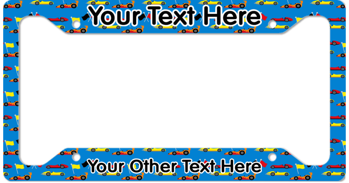 Custom Racing Car License Plate Frame (Personalized) | YouCustomizeIt
