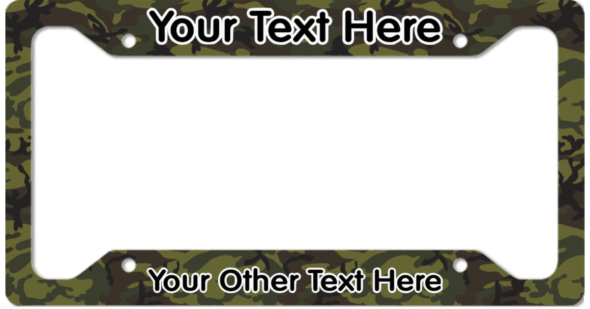 Custom Green Camo License Plate Frame (Personalized) | YouCustomizeIt