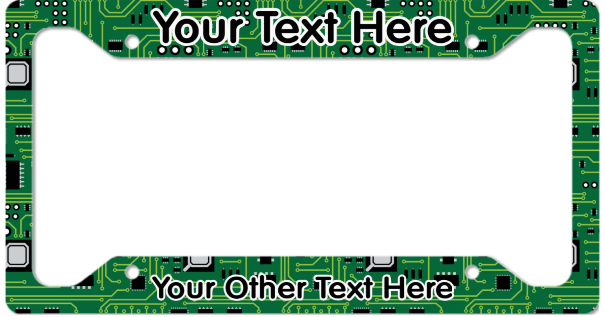Custom Circuit Board License Plate Frame (Personalized) | YouCustomizeIt