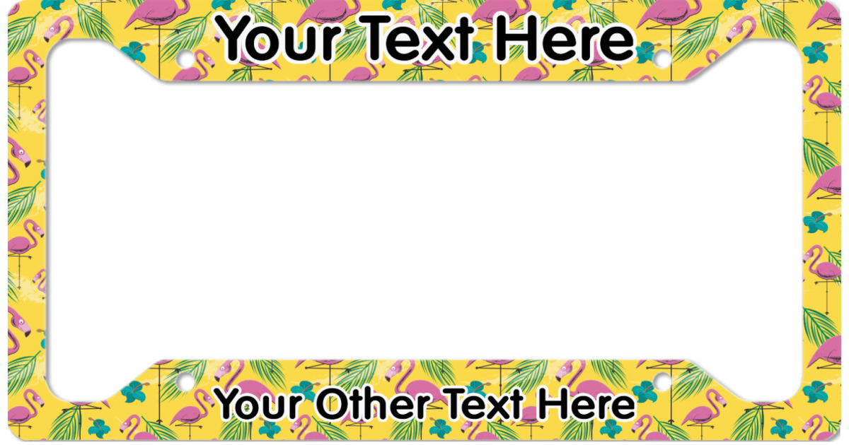 Custom Pink Flamingo License Plate Frame (Personalized) | YouCustomizeIt