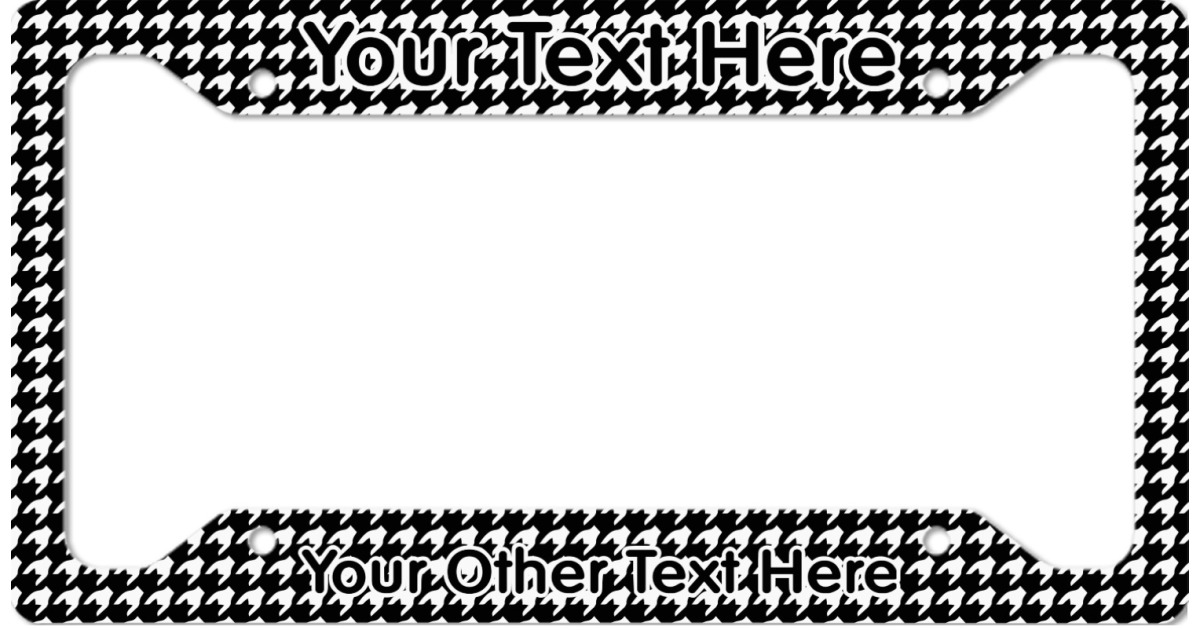 Custom Houndstooth License Plate Frame (Personalized) | YouCustomizeIt