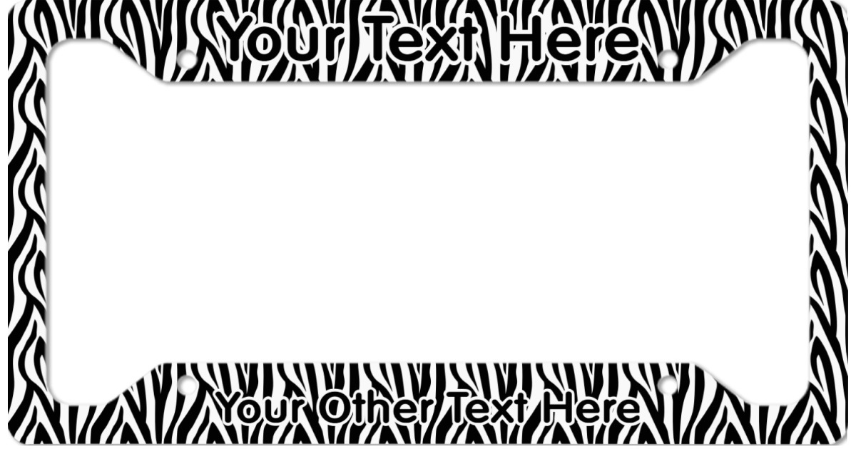 Custom Zebra License Plate Frame (Personalized) | YouCustomizeIt