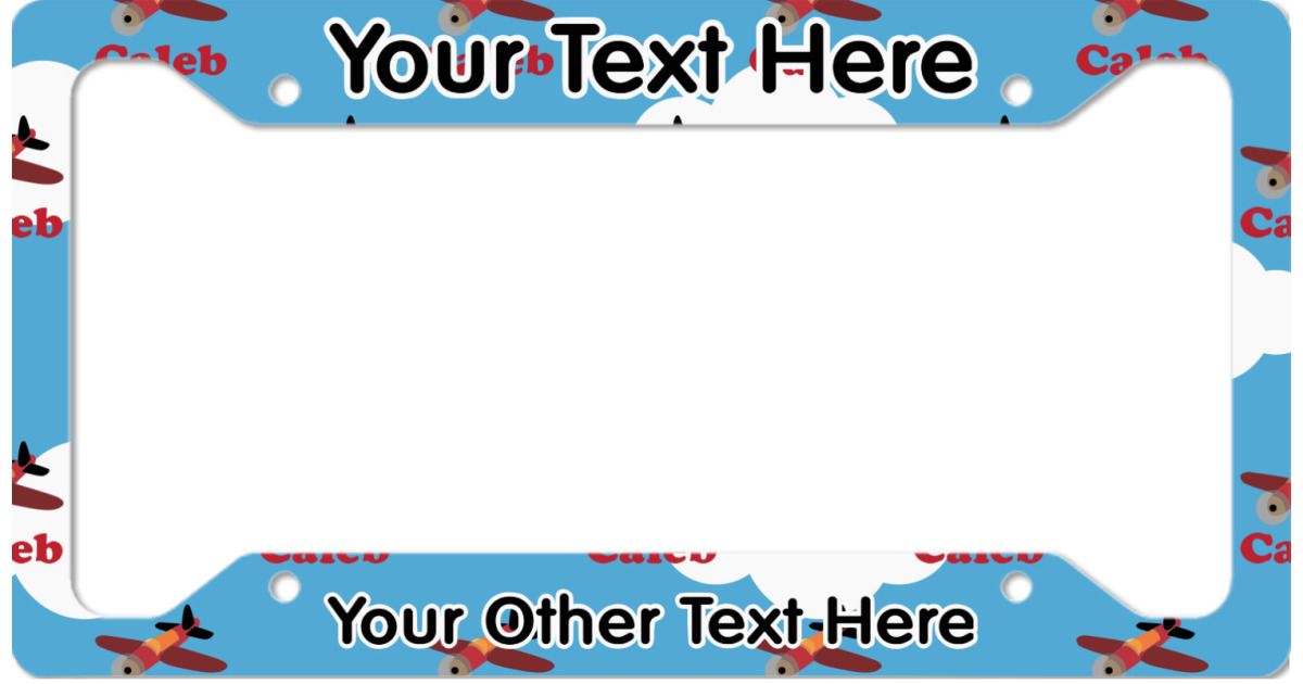 Custom Airplane License Plate Frame (Personalized) | YouCustomizeIt
