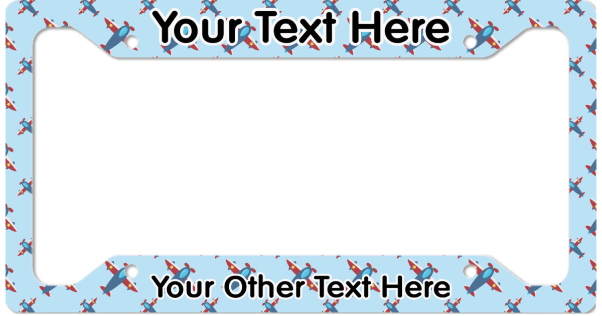 Custom Airplane Theme License Plate Frame (Personalized) | YouCustomizeIt