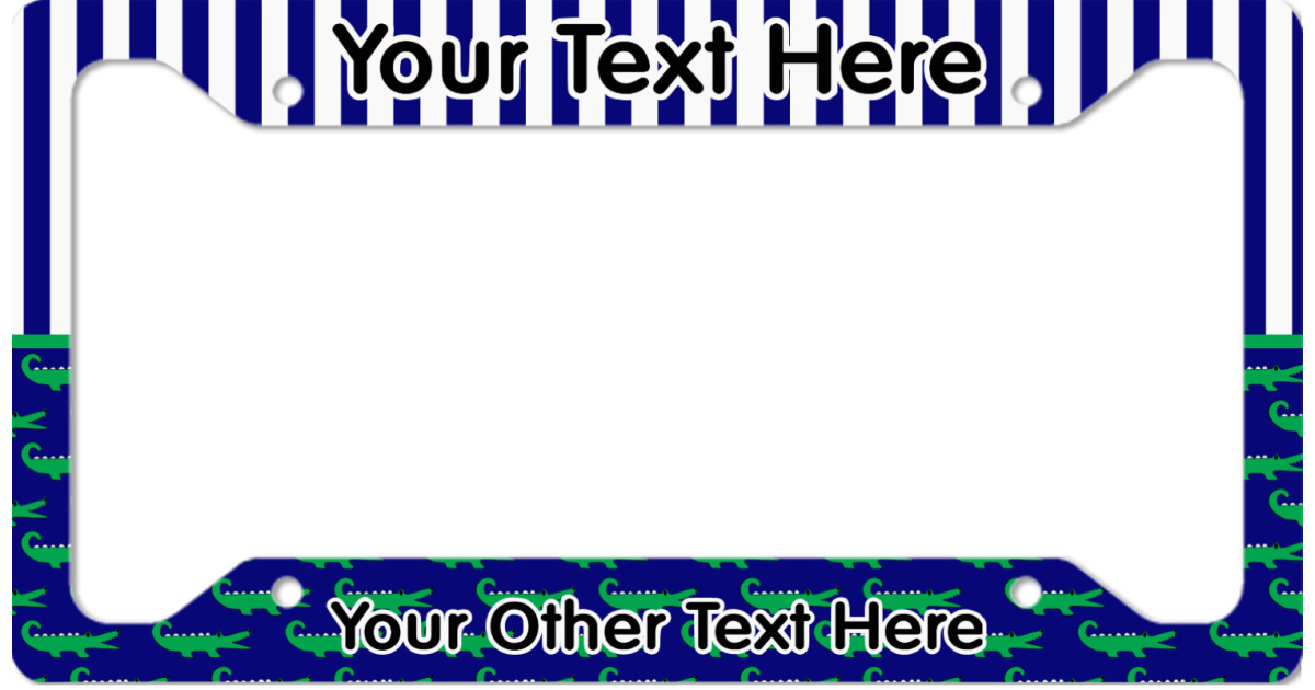 Custom Alligators & Stripes License Plate Frame (Personalized ...
