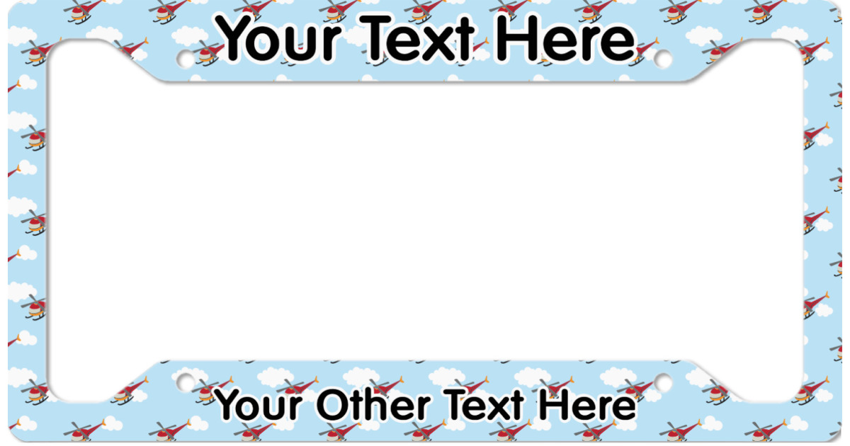 Custom Helicopter License Plate Frame (Personalized) | YouCustomizeIt