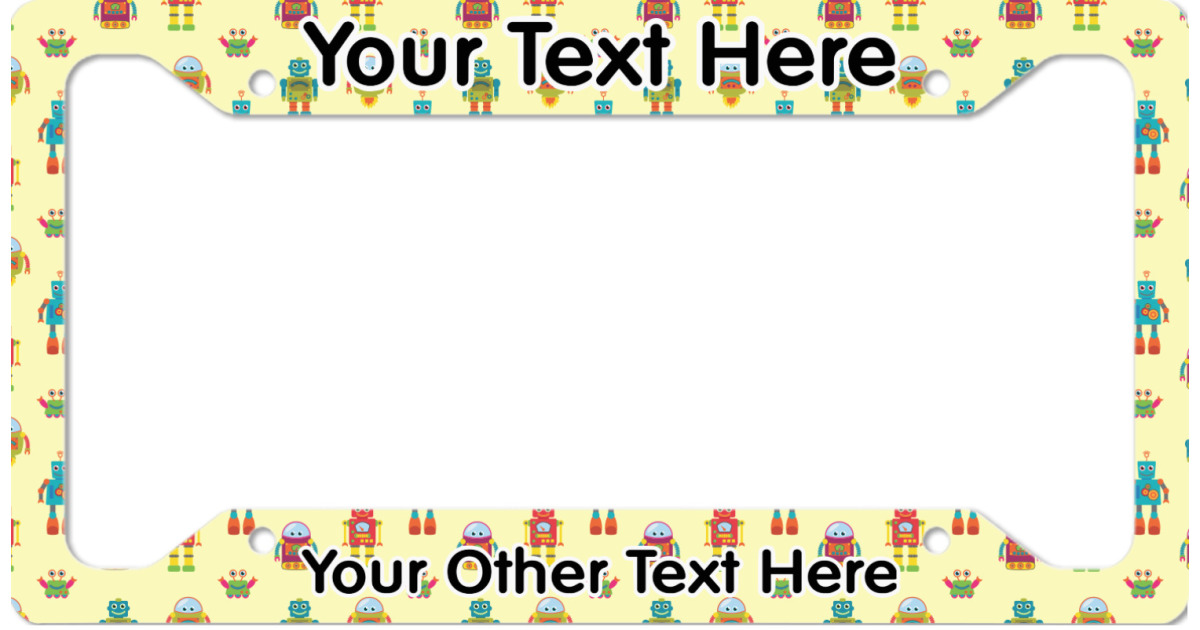 Custom Robot License Plate Frame (Personalized) | YouCustomizeIt