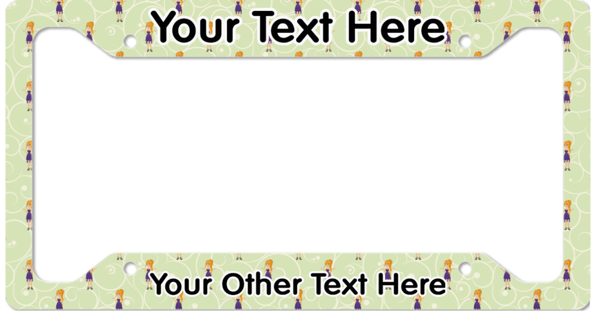 Custom Custom Character (Woman) License Plate Frame (Personalized ...