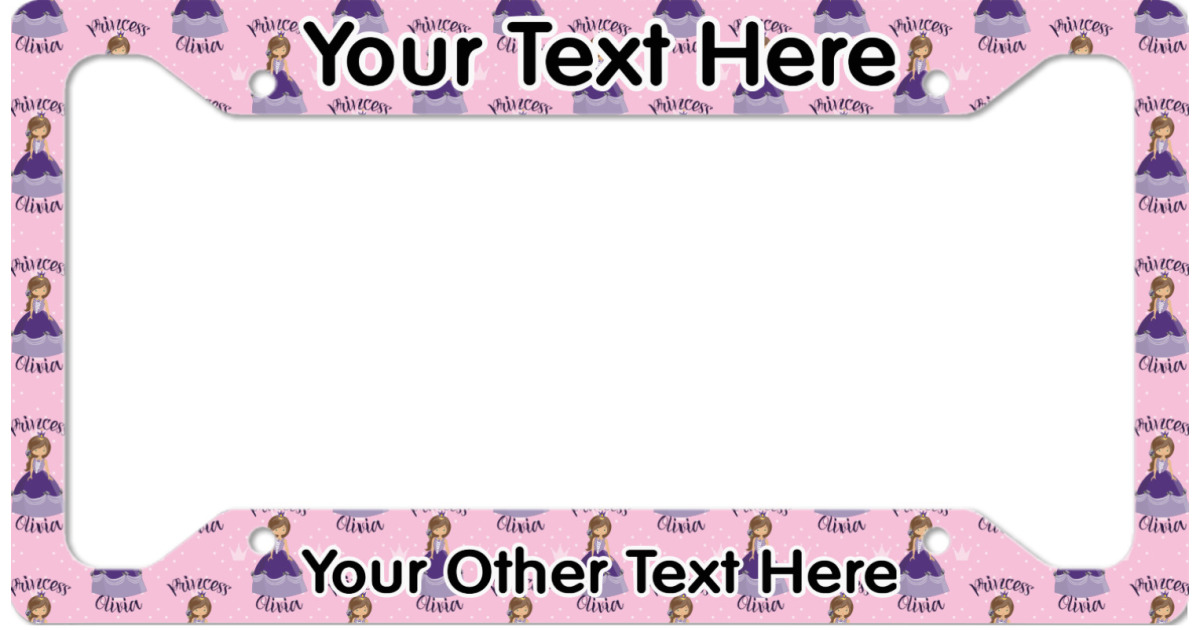 Custom Custom Princess License Plate Frame (Personalized) | YouCustomizeIt