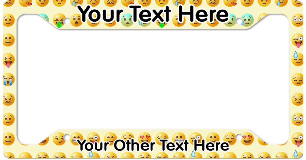 Custom Emojis License Plate Frame (Personalized) | YouCustomizeIt