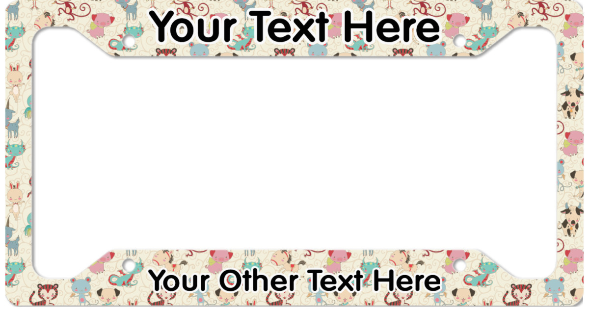 Custom Chinese Zodiac License Plate Frame (Personalized) | YouCustomizeIt