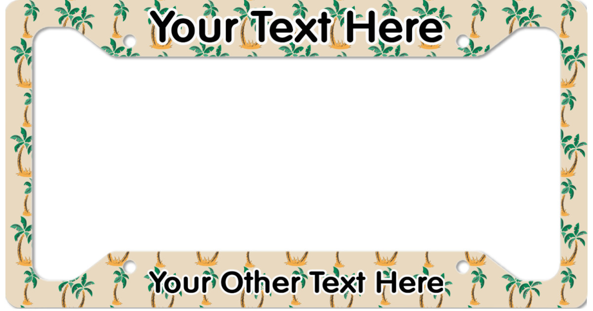 Custom Palm Trees License Plate Frame (Personalized) | YouCustomizeIt