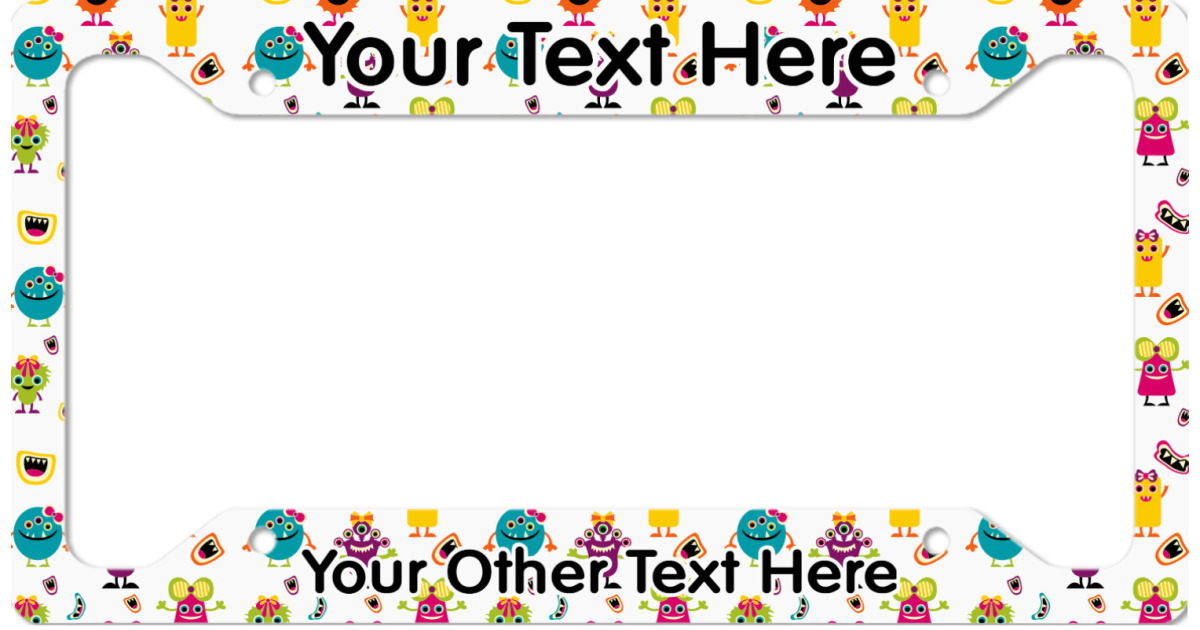 Custom Girly Monsters License Plate Frame (Personalized) | YouCustomizeIt