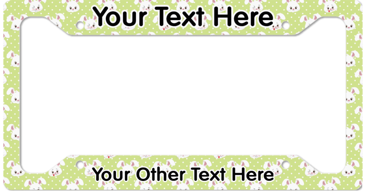 Custom Easter Bunny License Plate Frame (Personalized) | YouCustomizeIt