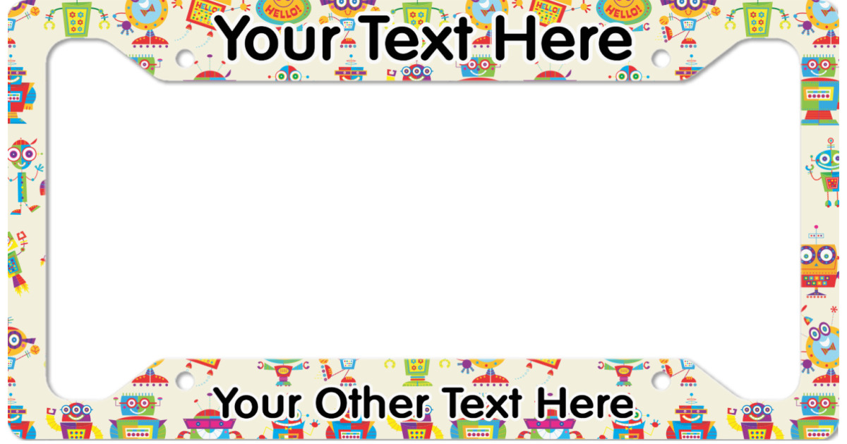Custom Rocking Robots License Plate Frame (Personalized) | YouCustomizeIt