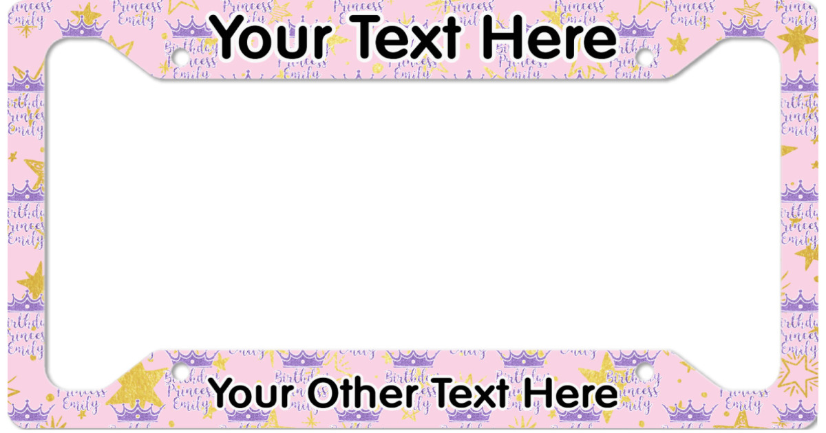 Custom Birthday Princess License Plate Frame (Personalized ...