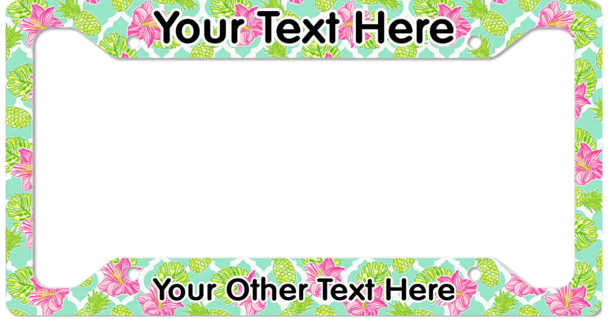 Custom Preppy Hibiscus License Plate Frame (Personalized) | YouCustomizeIt