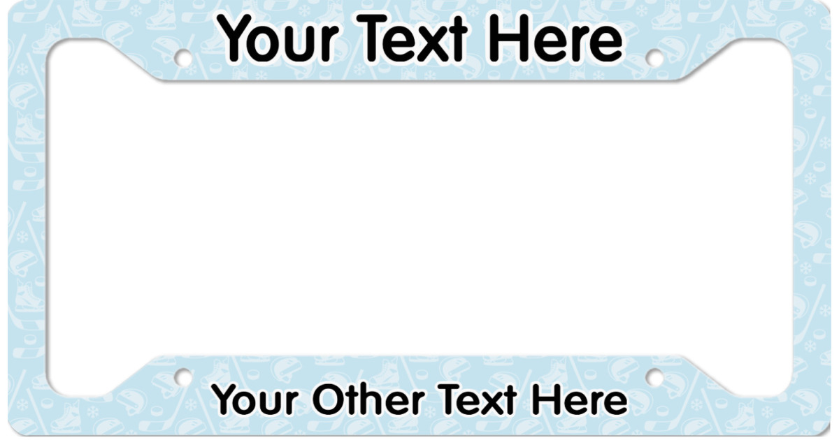 Custom Hockey License Plate Frame (Personalized) | YouCustomizeIt