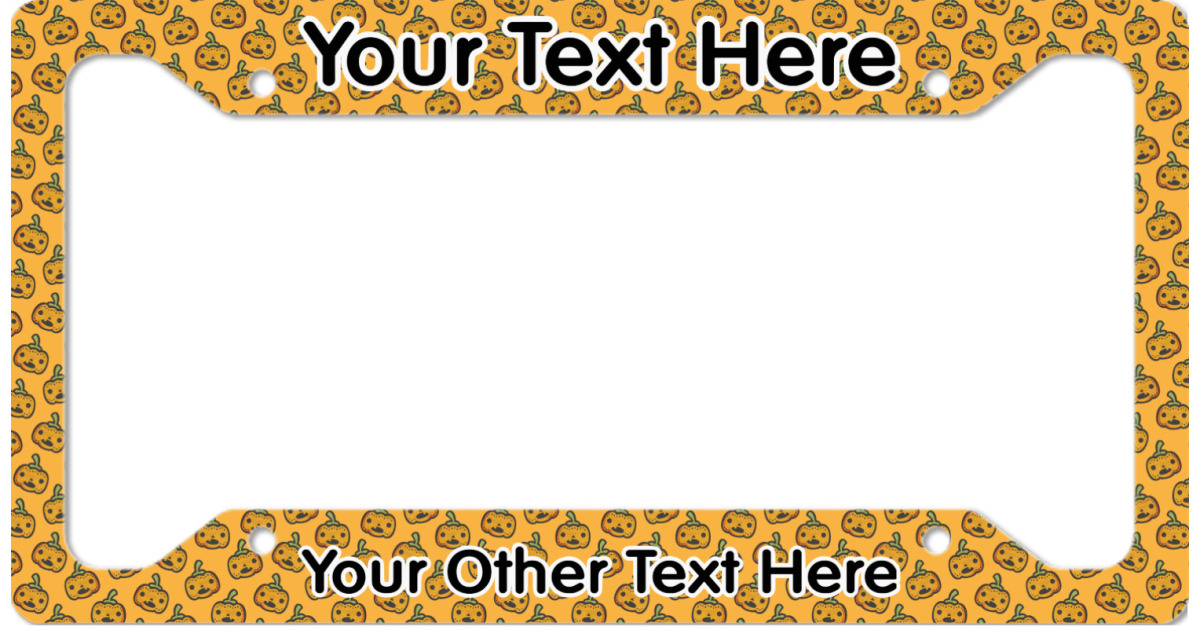 Custom Halloween Pumpkin License Plate Frame (Personalized ...