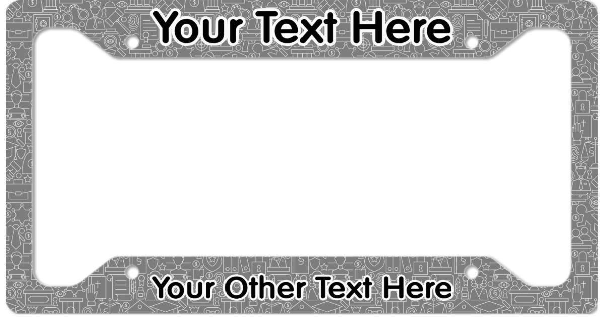 Custom Lawyer / Attorney Avatar License Plate Frame (Personalized ...