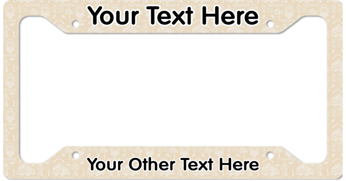 Custom Firefighter License Plate Frame (Personalized) | YouCustomizeIt